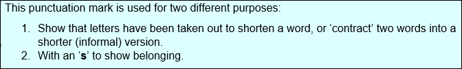 Punctuation Function Matching Game (Intermediate)